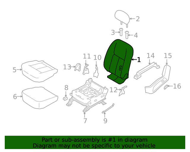 87650-9FT0A - Seat Back Assembly 2018-2019 Nissan | AutoNationParts.com