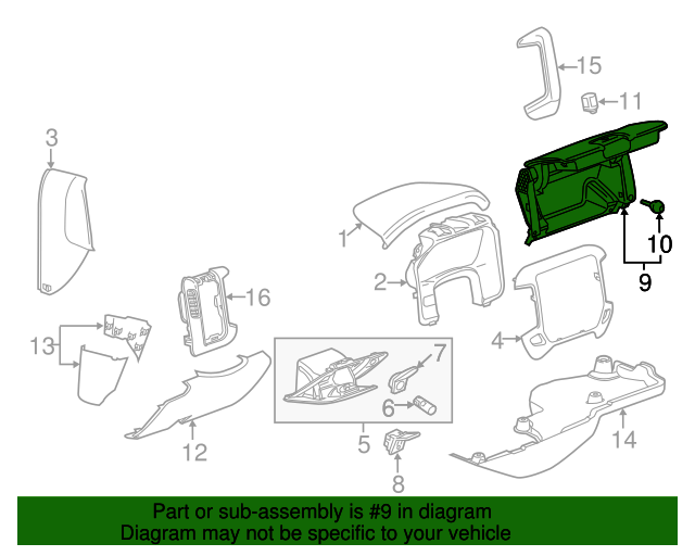 2014-2019 GM Cocoa Instrument Panel Upper Compartment 23115096 | Auto ...
