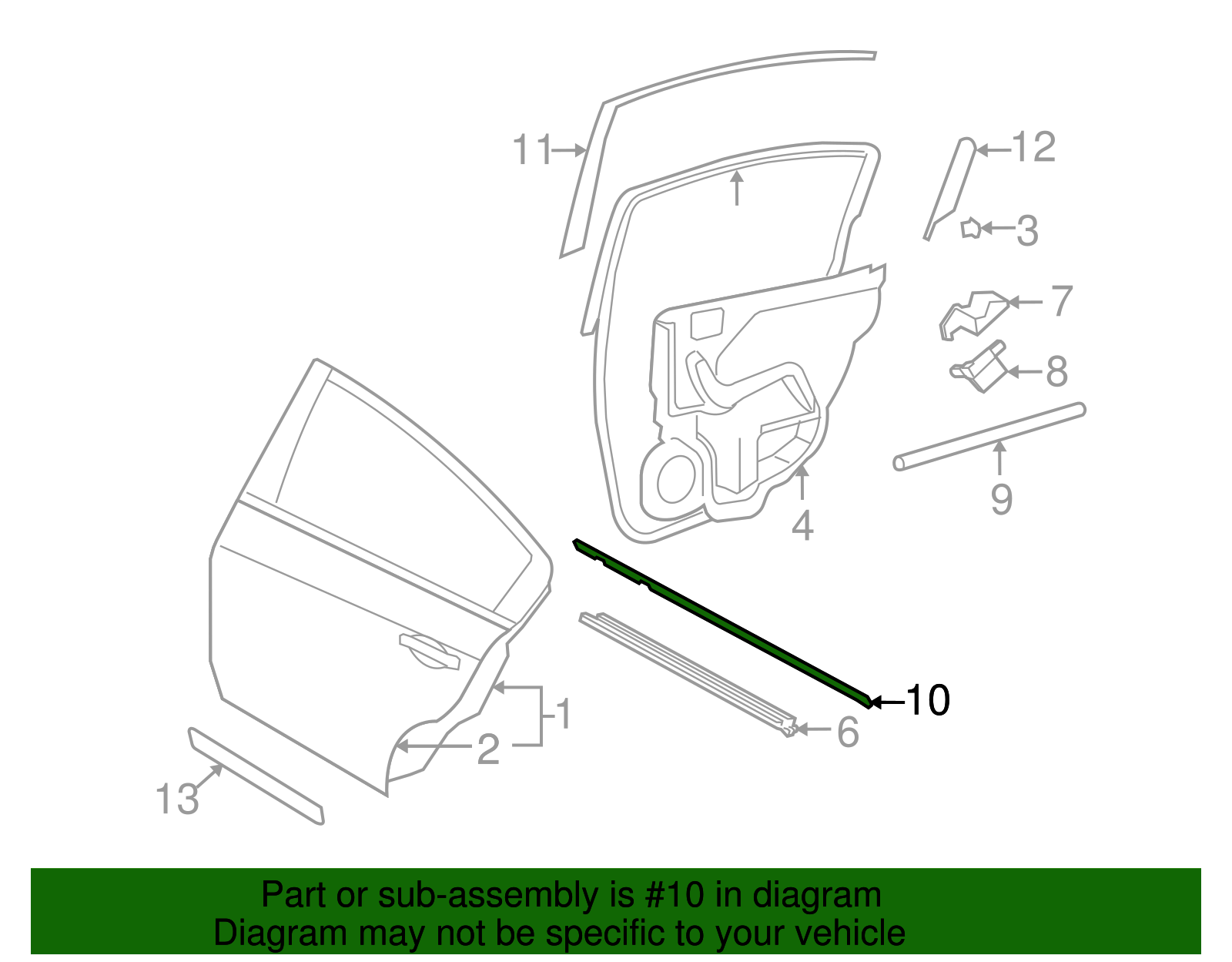 2007-2012 Nissan Altima Belt Weather-Strip 82821-JA01A | OEM Parts Online