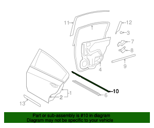 82821-JA01A - Belt Weather-Strip 2007-2012 Nissan Altima ...
