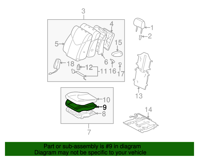 Lexus OEM Seat Cushion Part# 71511-48020 | OEM Vehicle Parts