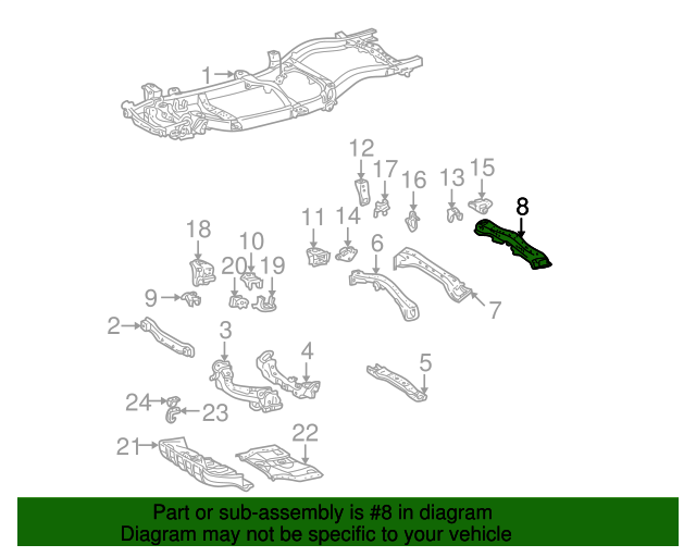 Genuine Toyota Rear Cross-Member part# 51209-04010 for 1995-2004 Toyota ...