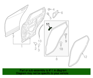 2016-2021 Mazda CX-3 Door Weather-Strip Upper Retainer - Driver's Side ...