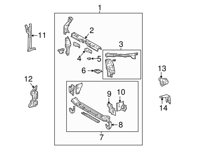 53293-12080 - Radiator Support Air Deflector 2009-2010 Toyota Corolla ...