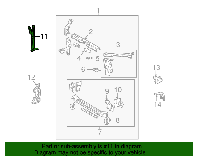 2009-2010 Toyota Corolla Latch Support 53208-02110 | Toyota Parts Center