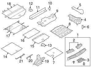 84982-1AA4B - Cargo Area Cover 2009-2014 Nissan Murano | Nissan Parts ...