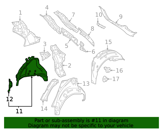 Panel Sub Assembly Quarter 61607-02781 | Toyota Parts Center