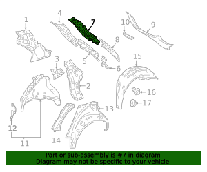 2019-2022 Toyota Corolla Body D-Pillar Reinforcement 61724-12120 ...