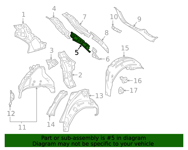 61735-12460 - Body D-Pillar Reinforcement - 2019-2022 Toyota Corolla ...