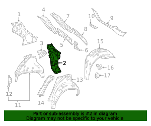 2019-2024 Toyota Quarter Panel Reinforcement 61714-12140 | Toyota Parts ...