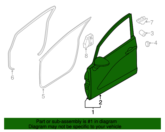 76003-1W010 - Door Shell 2012-2017 Kia Rio | Kia.Parts Store