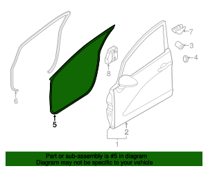 2012-2017 Kia Rio Door Weather-Strip 82130-1W000 | Kia Parts Fast