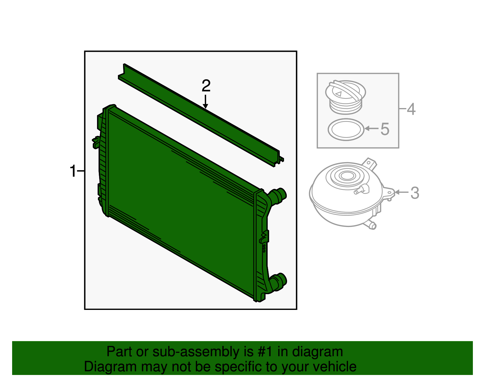 2015 Volkswagen Radiator 5WA-121-251-D | VW Parts Center