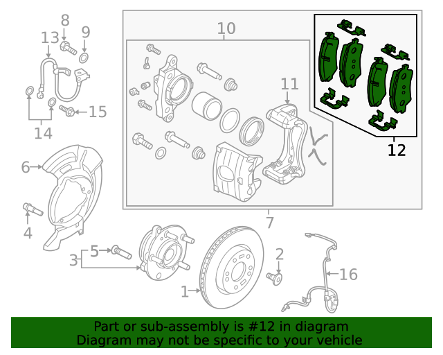 Genuine Pad Kit Front Disc Brake for 2021-2023 Hyundai Elantra | Part ...