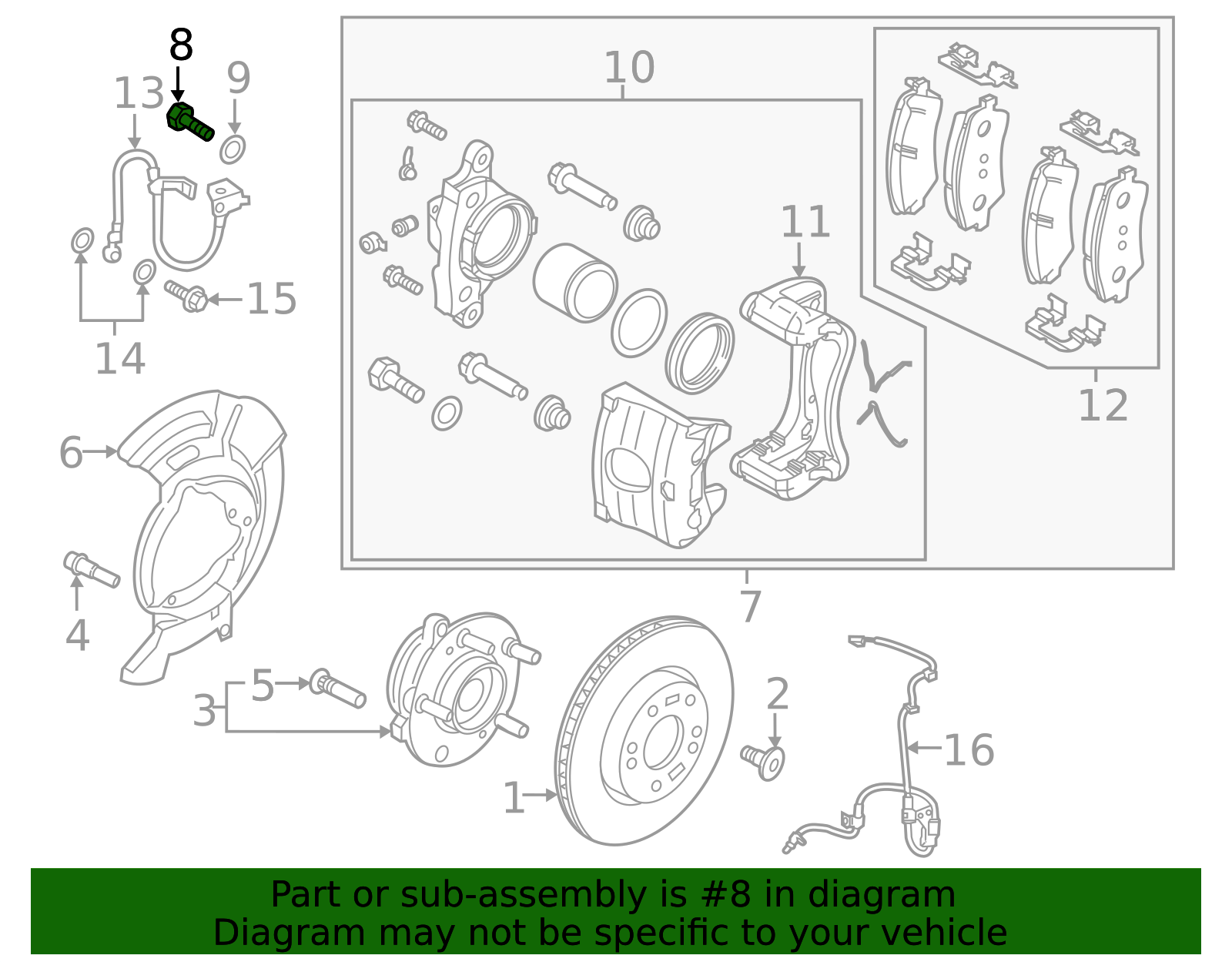 Genuine Disc Brake Caliper Bracket Mounting Bolt for 2005-2025 Hyundai ...