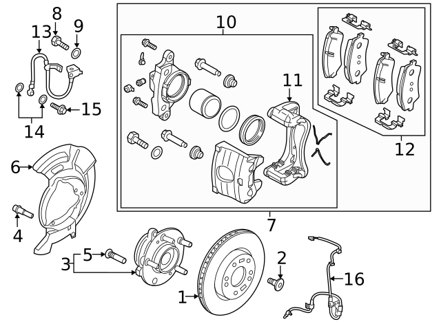 Genuine Pad Kit Front Disc Brake for 2021-2023 Hyundai Elantra | Part ...