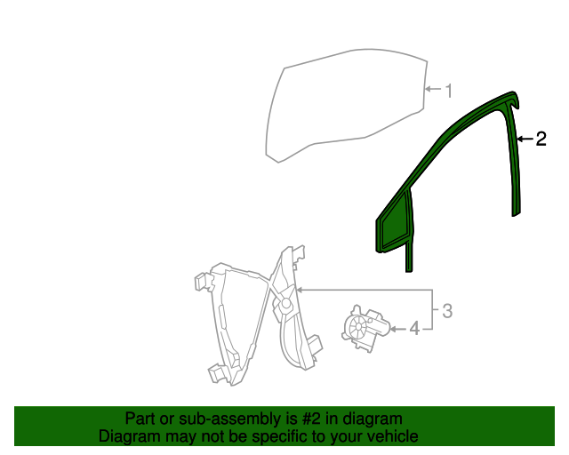 84198793 GM Front Side Door Window Weatherstrip | GM Parts Store