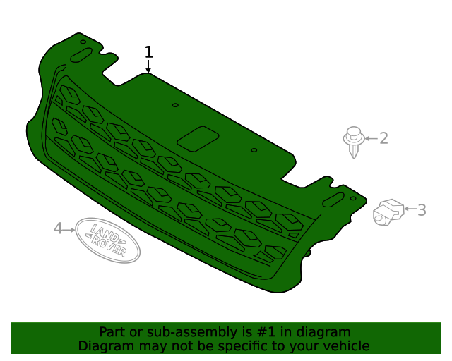 Genuine OEM Grille Part# LR116509 Fits 2018-2022 Land Rover Range Rover ...