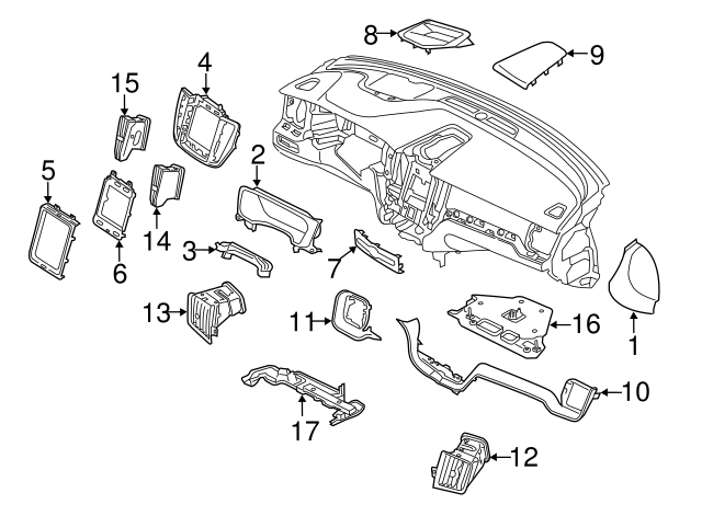 31417640 - Instrument Panel Molding 2018-2023 Volvo XC60 ...