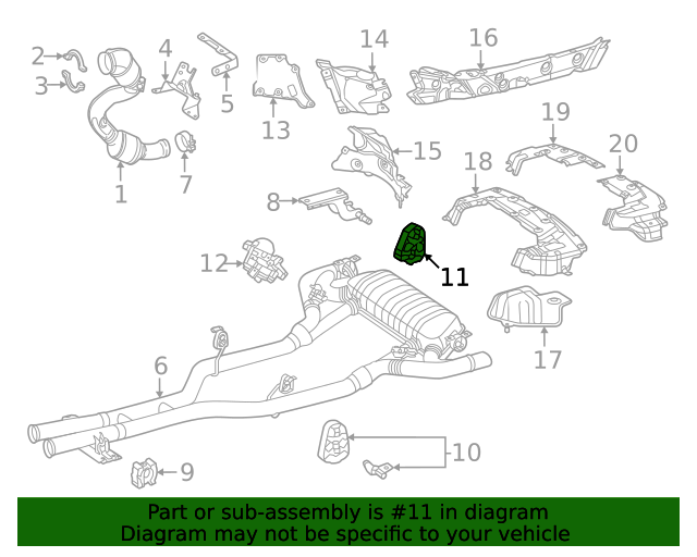 164-492-09-44 - Muffler & Pipe Hanger 2006-2021 Mercedes-Benz ...