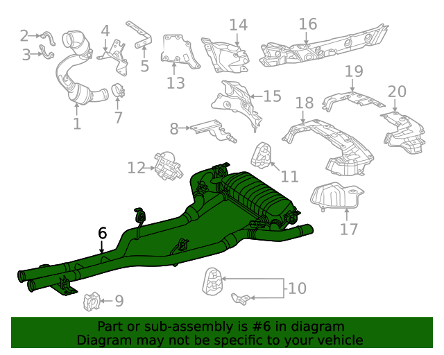 190-490-35-00 - Exhaust Muffler 2016-2021 Mercedes-Benz | AutoNation Parts