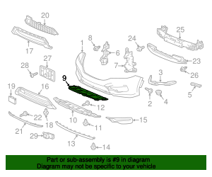 2016-2017 Honda Accord Duct, Front Bumper (Lower) 71107-T2F-A50 | OEM ...