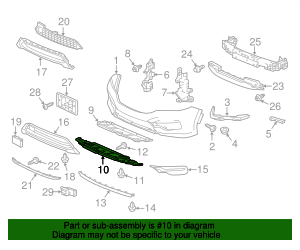 2017 Honda Accord Extension, Front Bumper (Lower) 71105-T2M-T50 | OEM ...