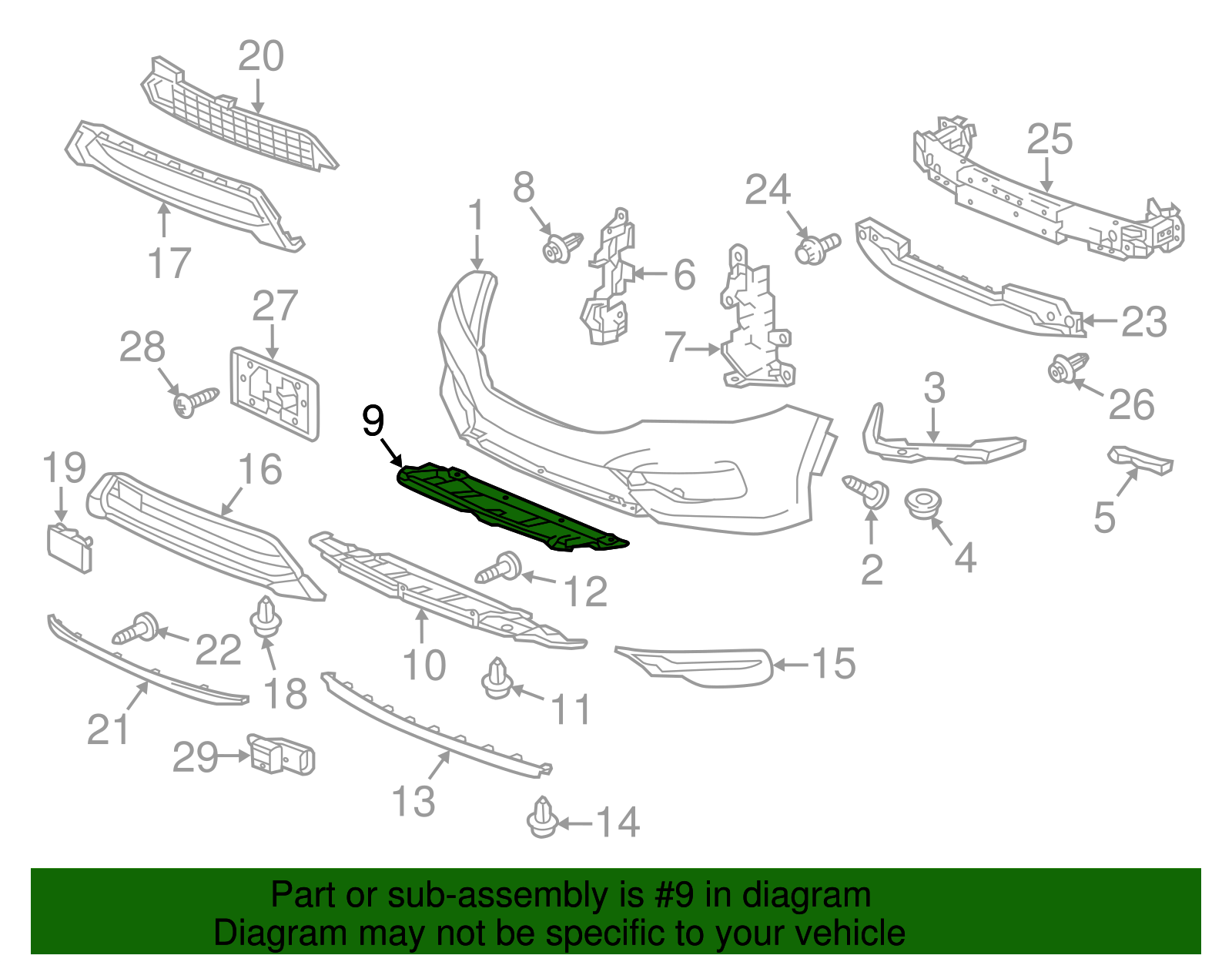 71107-T2F-A50 - Lower Duct 2016-2017 Honda Accord | Honda Parts Online