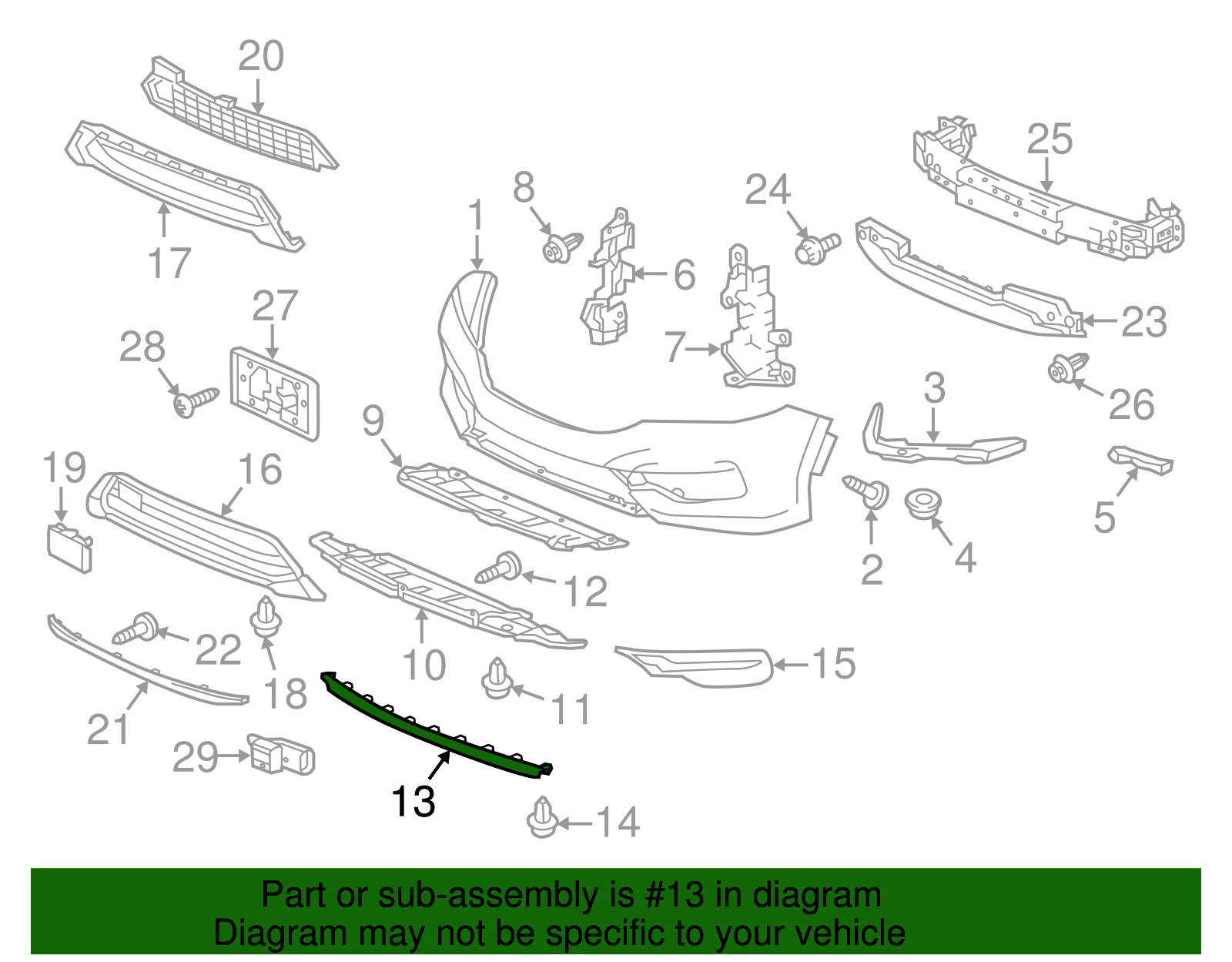 71110-T3V-A00 - Air Deflector | Genuine Honda Parts