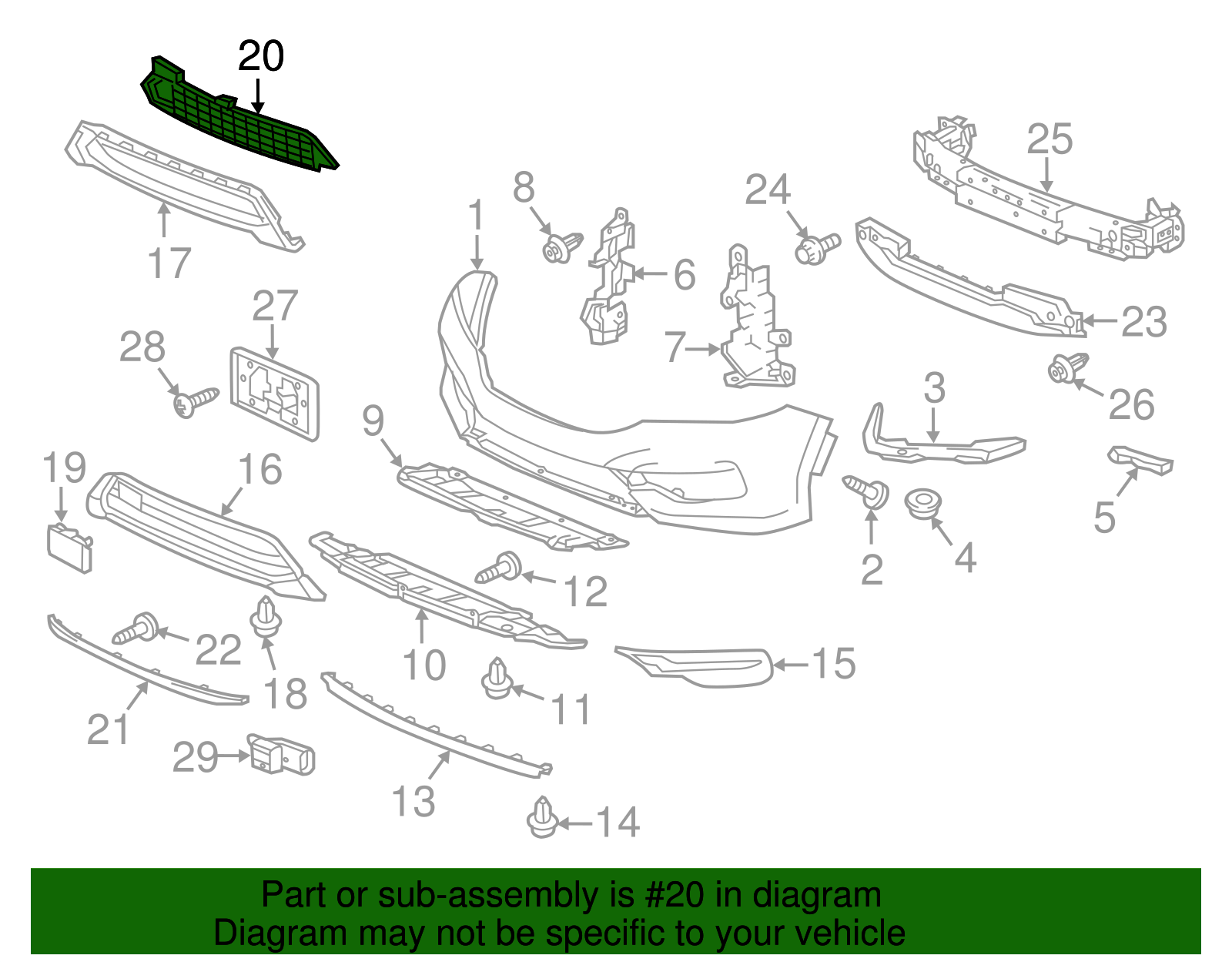 2017 Honda Accord Inner Grille 71103-T3W-A51 | Honda Parts Cheap