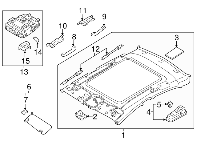 Genuine Headliner Clip for 2015-2019 Hyundai Sonata | Part# 85418-C1000 ...