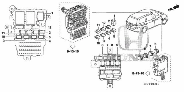 38300-SHJ-A04 - Relay Assembly, Turn Signal And Hazard (Mitsuba) - 2005 ...