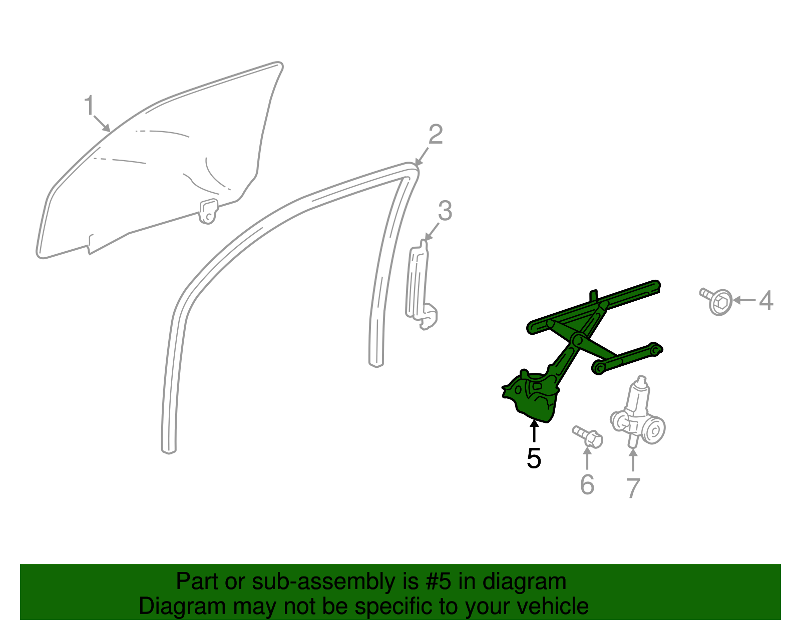 OEM 2008-2021 Toyota Land Cruiser Window Regulator 69802-60080 ...