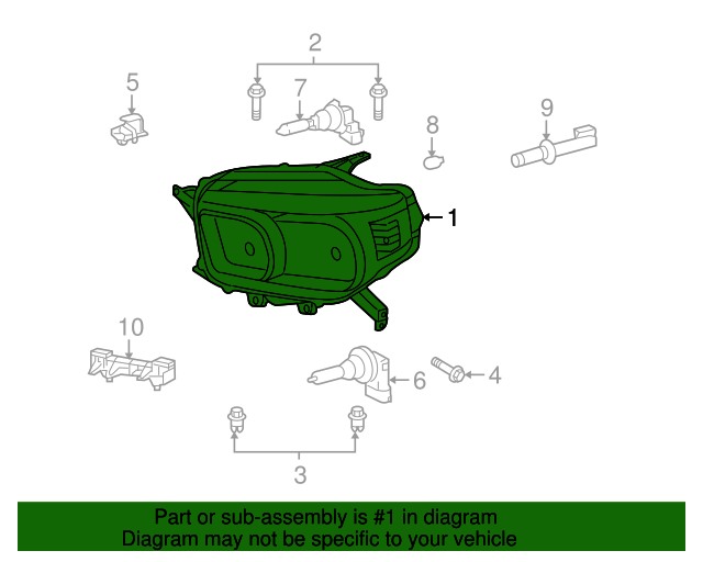 81130-35530 - Headlight Right - 2010-2015 Toyota 4Runner | OEM Genuine ...