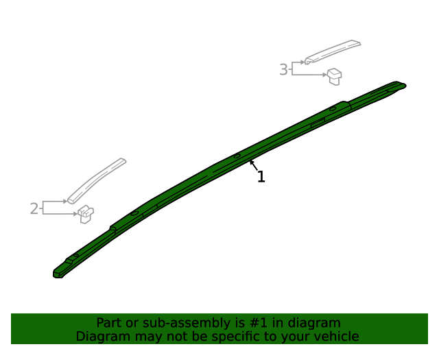 87270-J9000-PGY - Roof Luggage Carrier Side Rail 2018-2023 Hyundai ...
