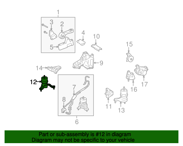 12362-0P040 - Engine Mount 2007-2013 Toyota | AutoNationParts.com