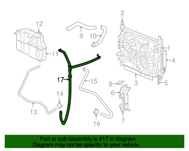 2005-2010 Mopar Heater Return Tube & Hose 55038125aa | TascaParts.com