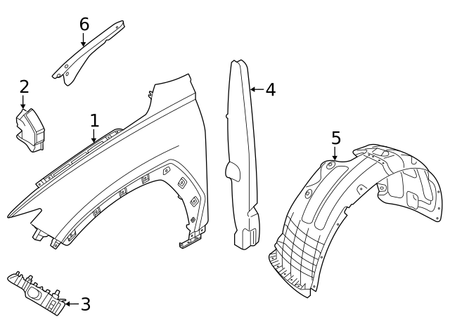 2022-2024 Hyundai Santa Cruz Fender Liner 86811-K5000 | Hyundai ...
