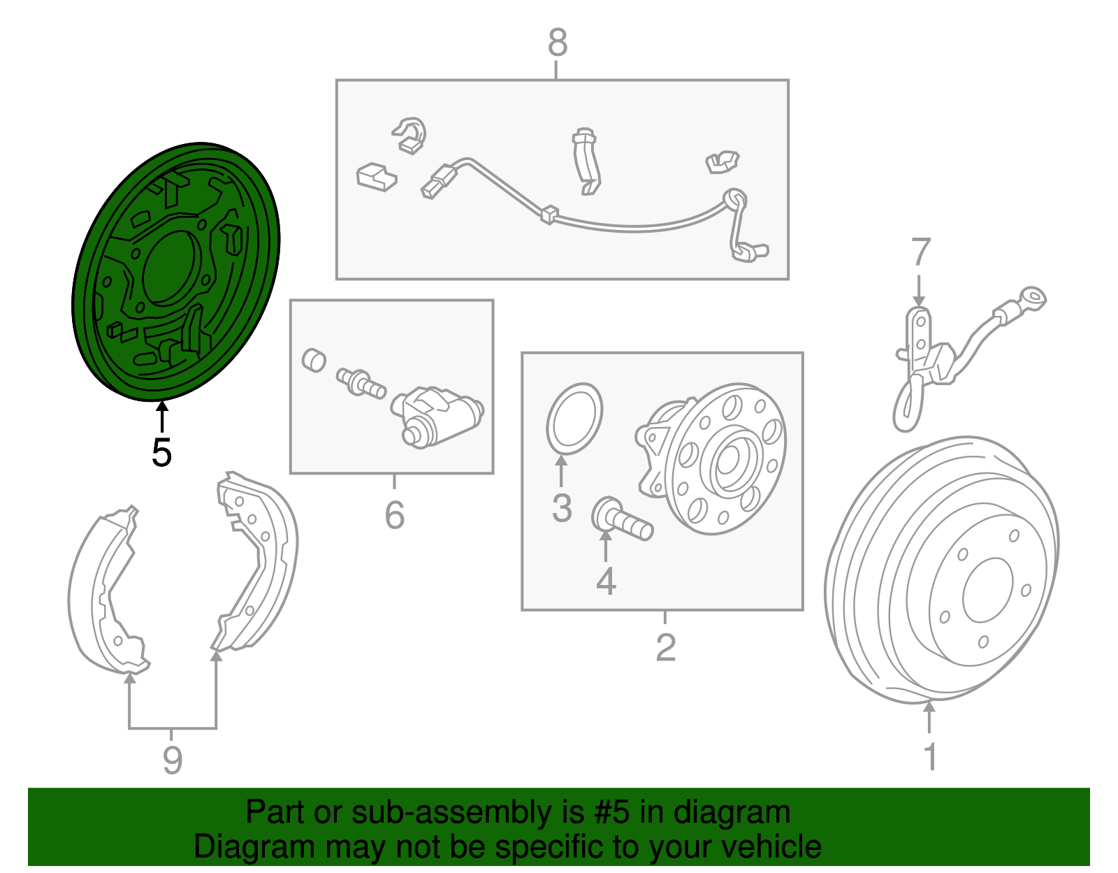 43110-SNA-A01 - 2006-2015 Honda Civic - Plate R Rear Brake Back | Honda ...