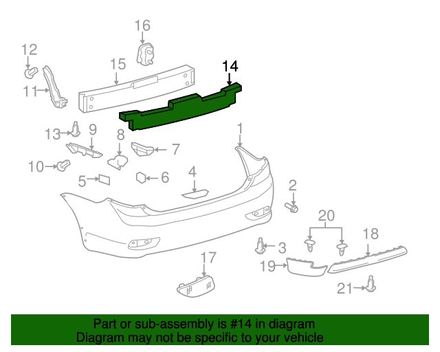 2011-2013 Toyota Corolla Absorber 52615-02150 | Toyota Parts Center