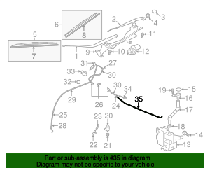2009 Mitsubishi Outlander Washer Nozzle 8265A375 | Mitsubishi Parts ...