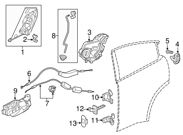 2019-2020 Honda HR-V Cable, L Rear Door Lock 72673-T7A-003 | Honda Zone ...