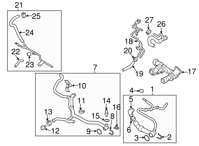 2015-2016 Audi A3 Radiator Coolant Hose 5Q0-122-101-CM | OEM Parts Online