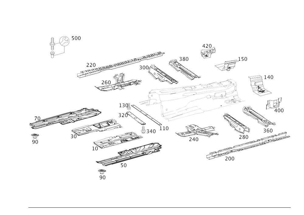 2012-2015 Mercedes-Benz C250 Cover, Substructure 204-680-47-00 | MB OEM ...