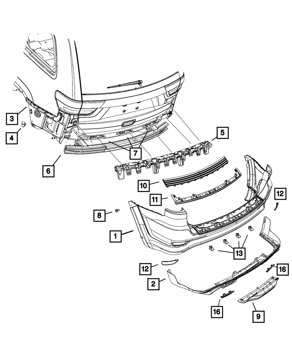2012-2021 Jeep Grand Cherokee Rear Lower Fascia 68157471AC | My Mopar Parts