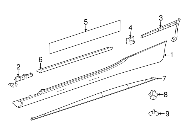 217-694-07-00 - Rocker Panel Molding Extension 2015-2017 Mercedes-Benz ...