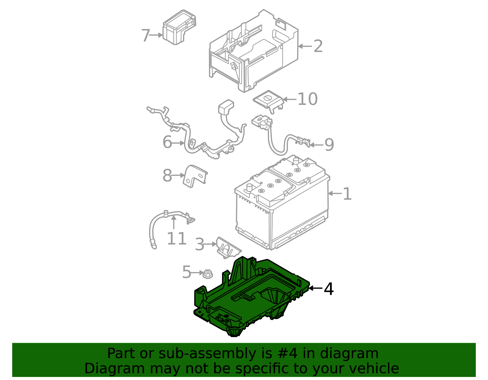 37150-L2000 - Battery Tray 2025 Kia K5 | Kia.Parts