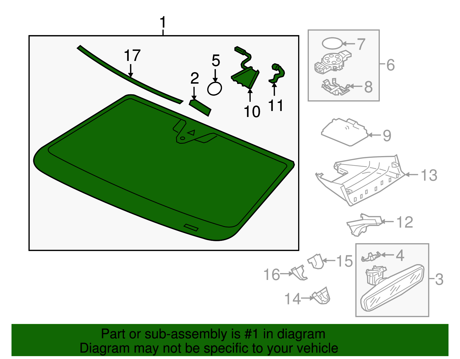 2018-2020 Volkswagen Atlas Windshield 3CN-845-011-N-NVB | OEM VW Parts Haus