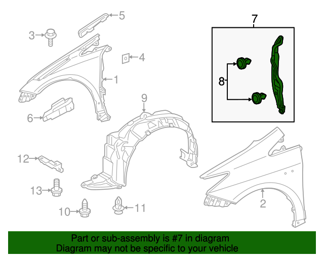 Toyota 2012-2017 Toyota Prius V Fender Seal 53827-47040 | Toyota Parts