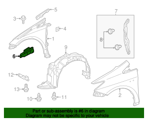 2012-2017 Toyota Prius V Fender Protection Film 53825-47020 | Toyota ...